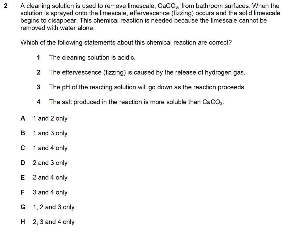 Bmat 2019 q 2 chem - Practice Question Solving - EnterMedSchool - Future Doctors Forums