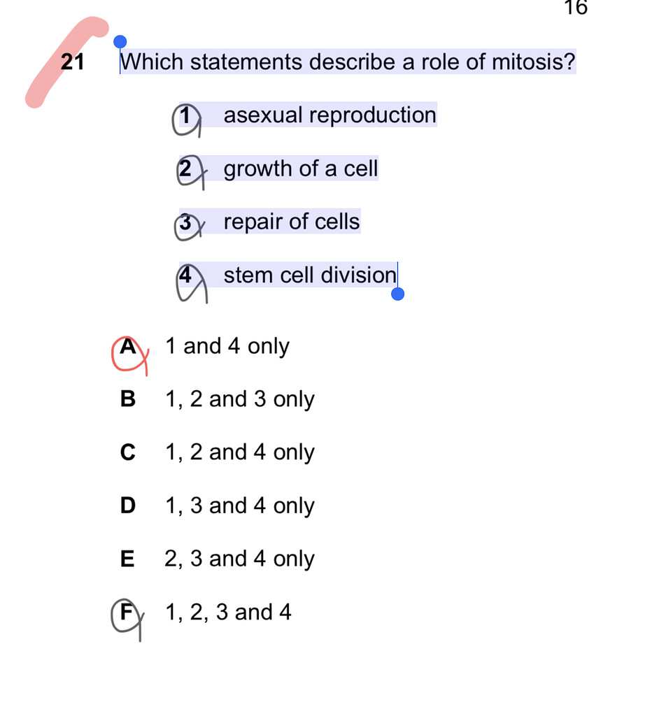 BMAT 2016 Q 21 Roles of mitosis - Practice Question Solving ...